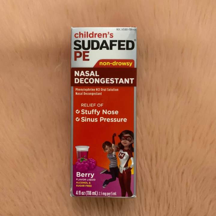 Children’s Sudafed PE Nasal Decongestant Liquid Cold Relief, Non Drowsy ...