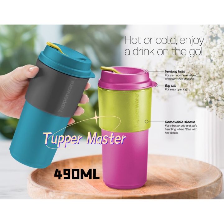 Tupperware Coffee To Go (1) 490ml - Pink / Blue | Lazada