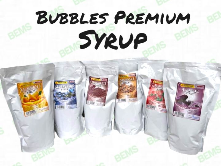 Bubbles Premium Syrup Chocolate Caramel Strawberry Blueberry Mango toppings flavor 1kg | Lazada PH