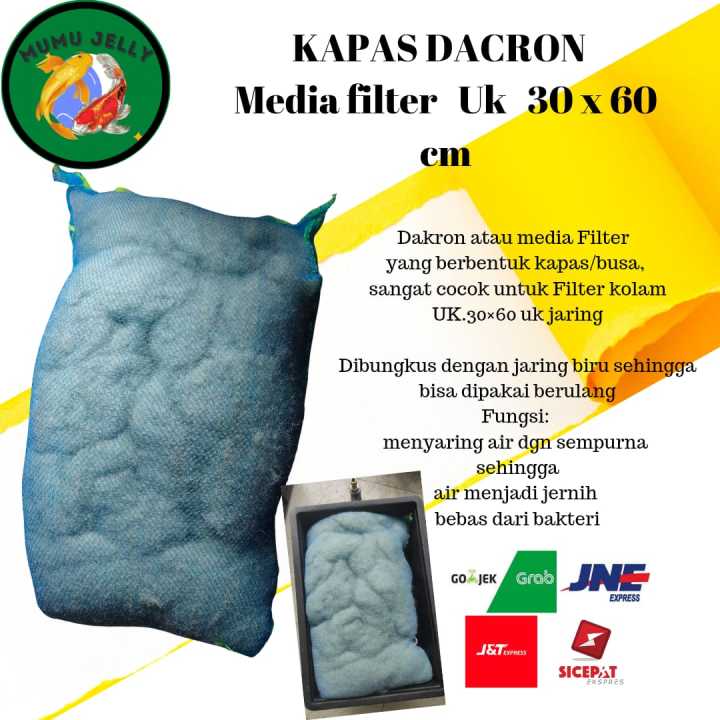 KAPAS DACRON BUSA MEDIA FILTER kolam 30 X 60. 500 GR | Lazada Indonesia