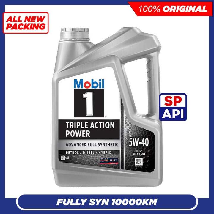 (ALL NEW) Mobil 1 Advance Triple Action Power 5W40 SP Fully Synthetic ...