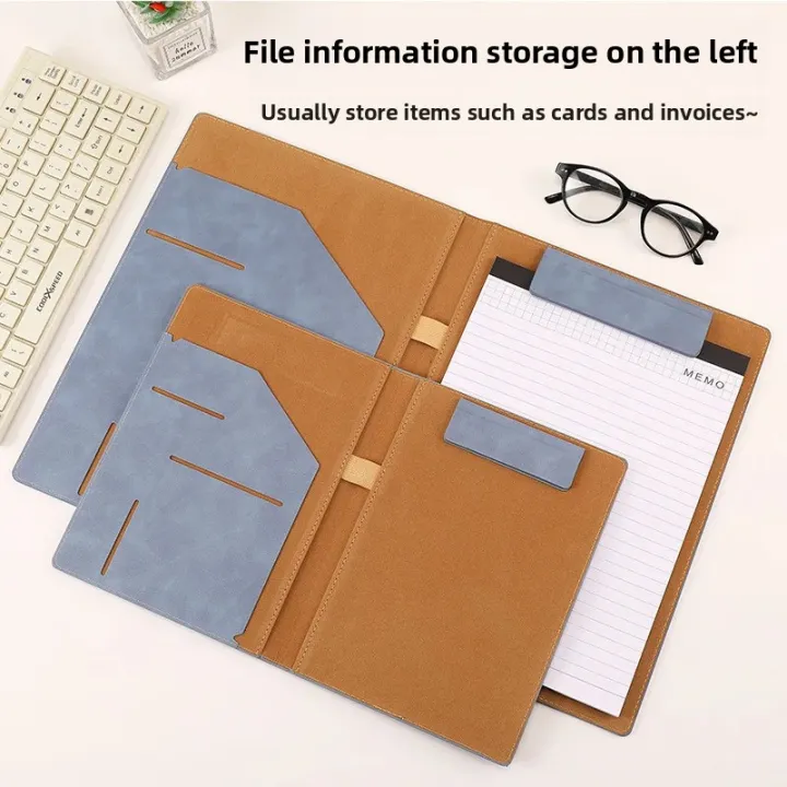 Business Leather File Folder A5 Meeting Minutes Book Manager Multi ...