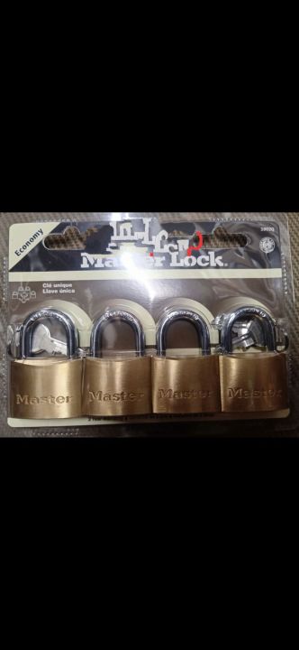 MASTER PADLOCK LOCK MASTER PADLOCK ECONOMY SERIES SOLID BRASS BODY PADLOCK 4 pcs per pack keyed ...