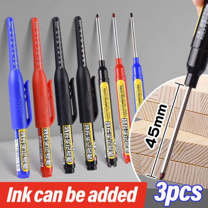 1-3Pcs 45mm Deep Hole Long Nib Head Markers Multi-purpose Woodworking ...