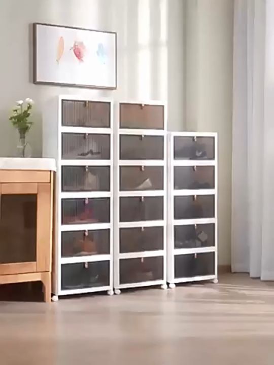 Foldable Shoe Rack Folding Shoe Cabinet Plastic Shoe Box Rak Kasut ...