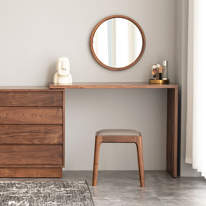 Nordic Style Solid Wood Extendable Desk for Bedroom Chest of Drawers ...