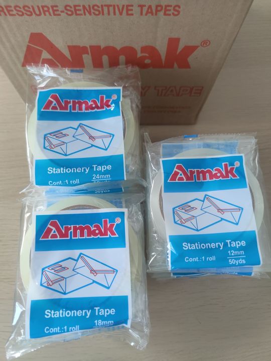 ARMAK Stationary Tape 1/2"(12PCS),3/4"(8PCS),1"(6PCS),PER ROLL 50YARDS ...