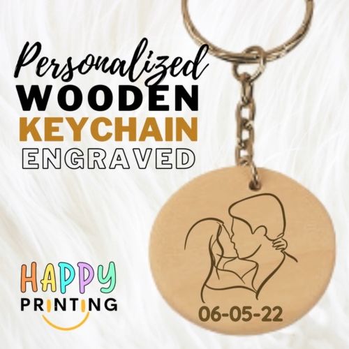 Personalized Engraved Wooden Keychain Wedding and Birthday Souvenir ...