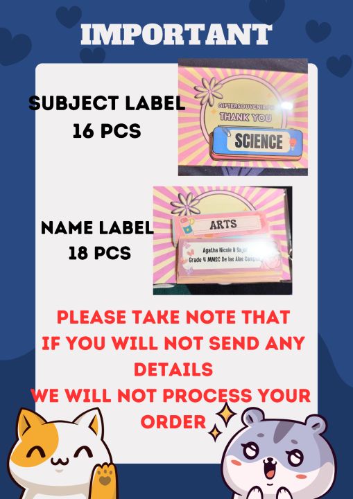 SCHOOL SUBJECT STICKER AND NAME LABEL STICKER | Lazada PH