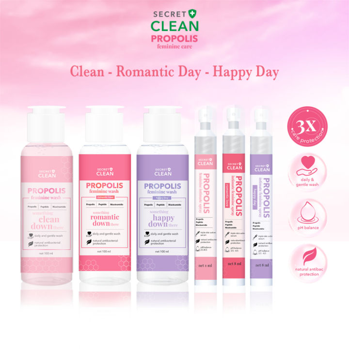 [New Variant] Secret Clean Propolis Feminine Wash 100ml Romantic Love ...