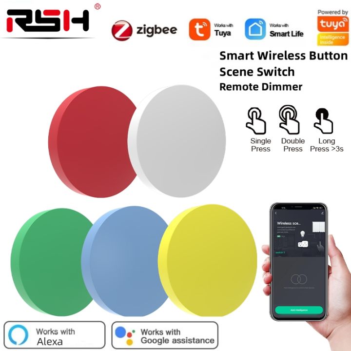 Tuya ZigBee Smart Button Smart Scene Switch Wireless Remote Control on Off Key Controller Multi ...