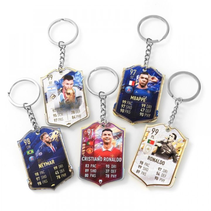 Acrylic Keychain & Schoolbag Pendant Football players Messi Ronaldo ...