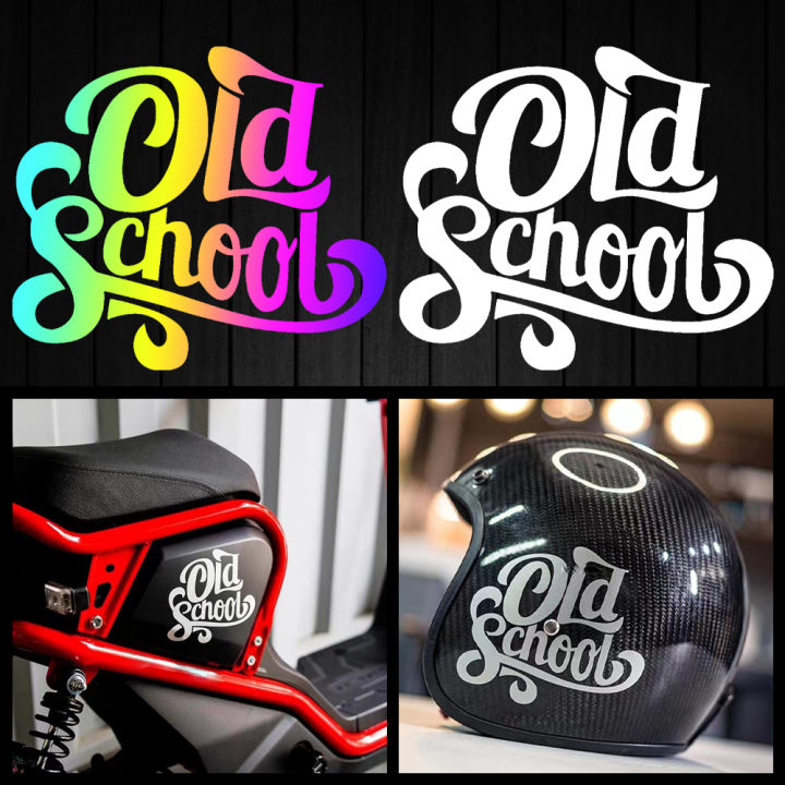 Old School Retro Stickers Motorcycle Helmets Fuel Tank Body Decal ...