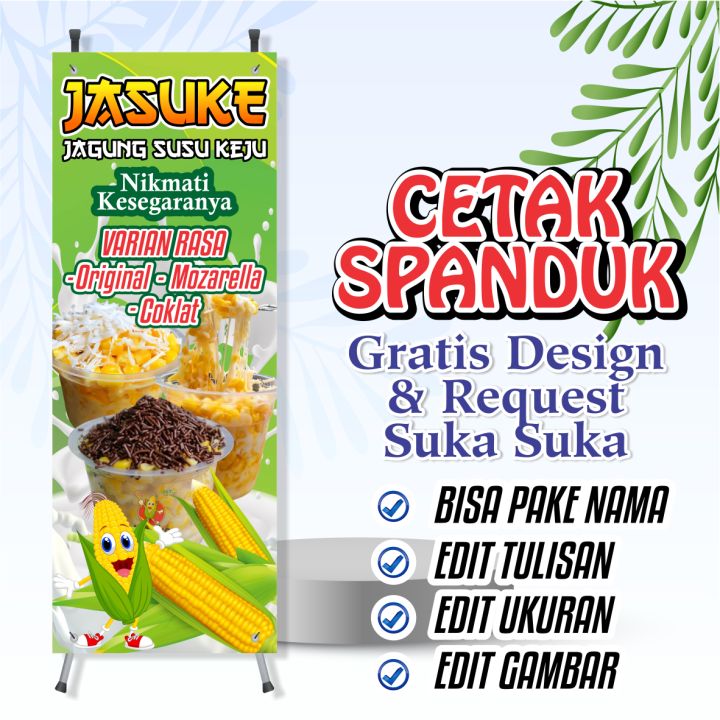 Spanduk / Banner JASUKE MOZARELA 60x160 Bebas Design | Lazada Indonesia