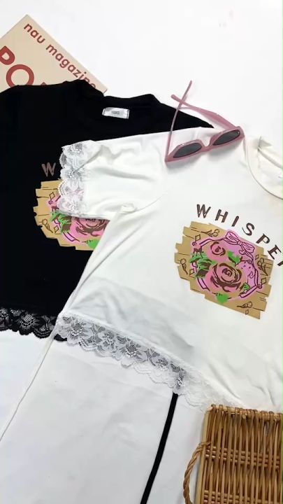 Plus size เสื้อยืดสาวอวบ ผ้าเรย่อน รุ่นกุหลาบอก(D56) | Lazada.co.th