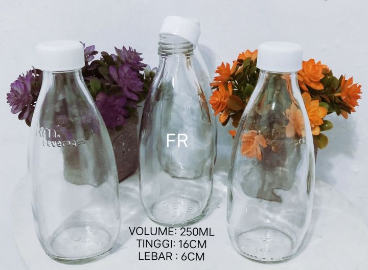 botol kaca soda 250ml botol jus botol jamu botol madu 250ml tutup ...
