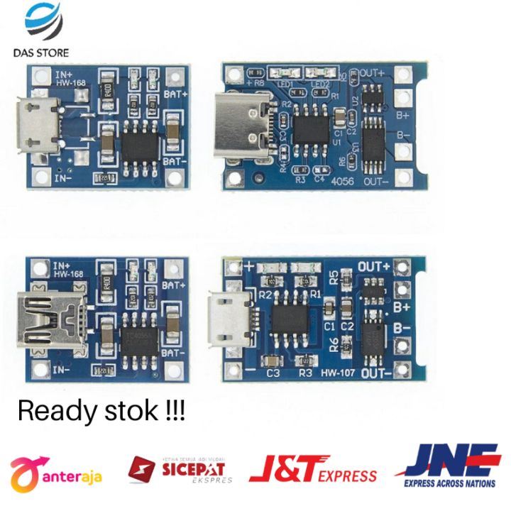TP4056 MODUL CHARGING baterai 5v 1a 18650 USB charging lithium-ion ...
