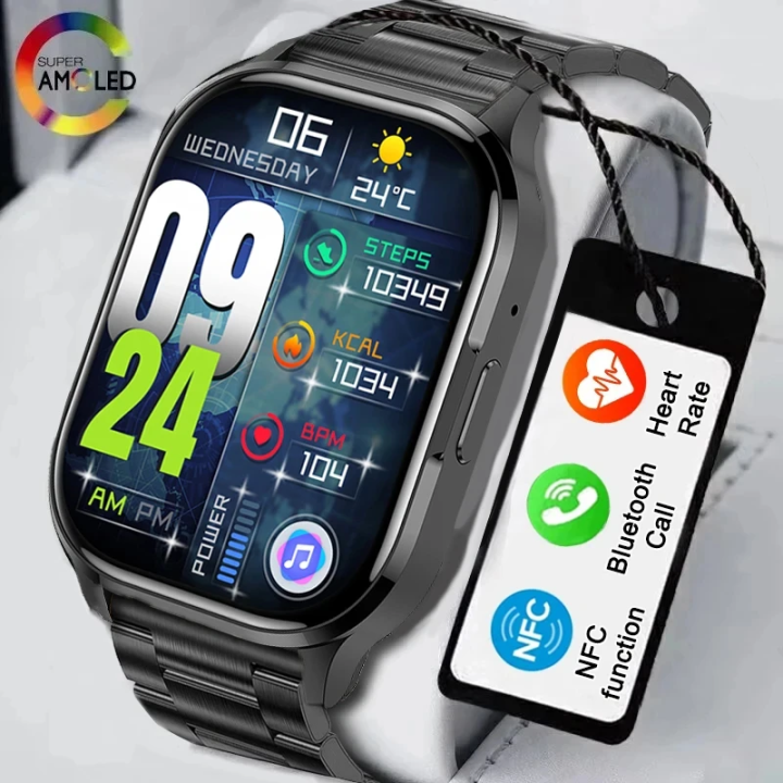 New AMOLED Screen Smart Watch Always Show Time Bluetooth Call Series 8 ...