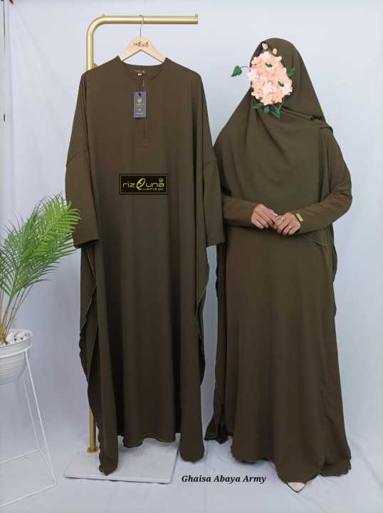 ABAYA GHAISA Crincle Airflow Premium By. Rizquna | Lazada Indonesia