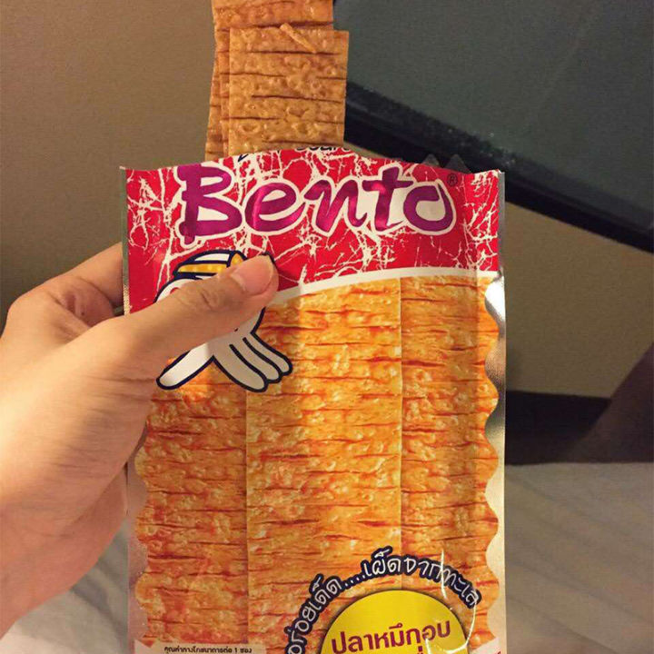 Bento Super Flavor Spicy Seafood Snacks 24 Bags 5g Each Dry Squid ...