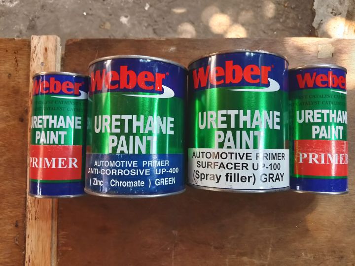 WEBER URETHANE AUTOMOTIVE PRIMER SURFACER SPRAY FILLER GRAY WITH CATALYST UP-100 OR ZINC ...