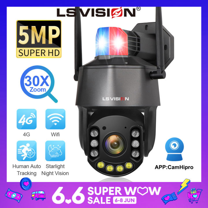 LS VISION 5MP 4G/WIFI PTZ Camera 30X Optical Zoom Support Access NVR ...