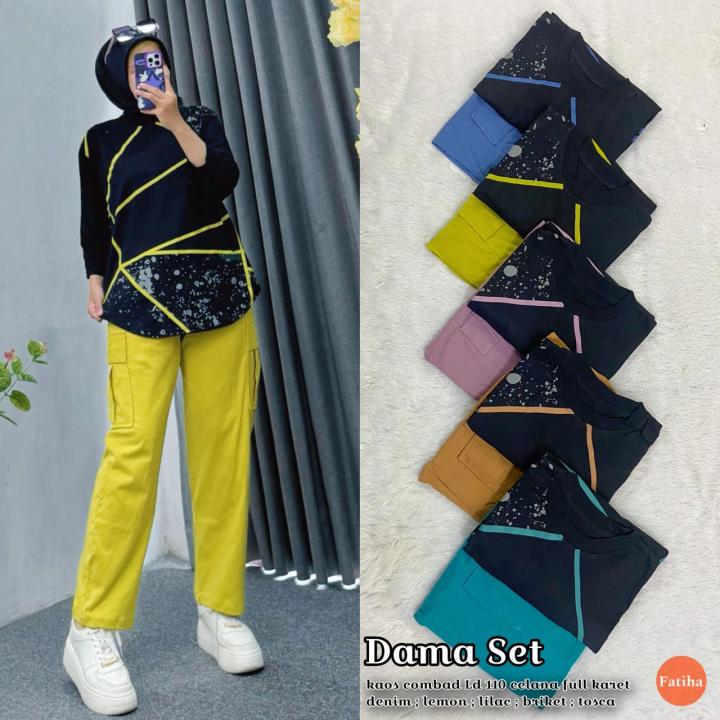 FTH SETELAN CELANA CARGO KAOS BY Fatiha PROMO BAJU WANITA SETELAN BES ...