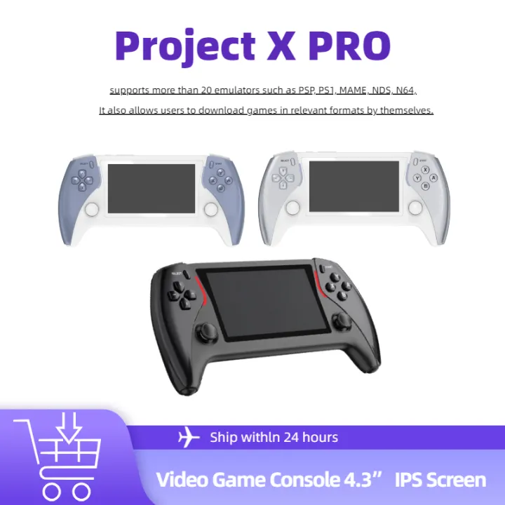 Project X Pro Portable Pocket Video Game Console 4.3” IPS Screen ...