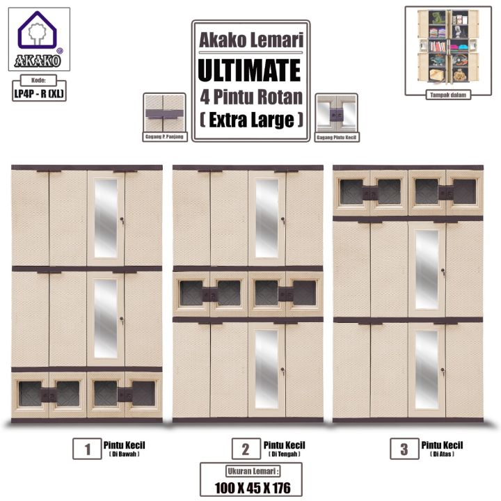JUMBO AKAKO Lemari Plastik/Lemari Pakaian/Lemari baju/Lemari Akako ...
