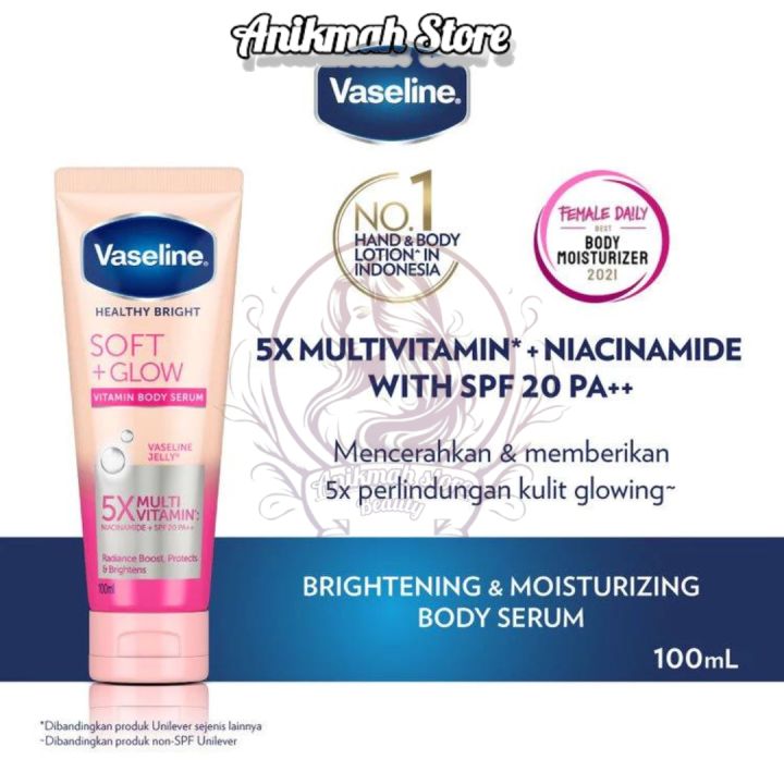 Vaseline Healthy Bright Soft Glow Vitamin Body Serum Niacinamide 100ml ...