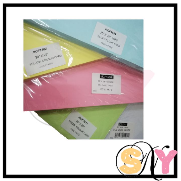 Manila Card 20" x 25" 150gsm Colour Card - 5'sheet | Lazada