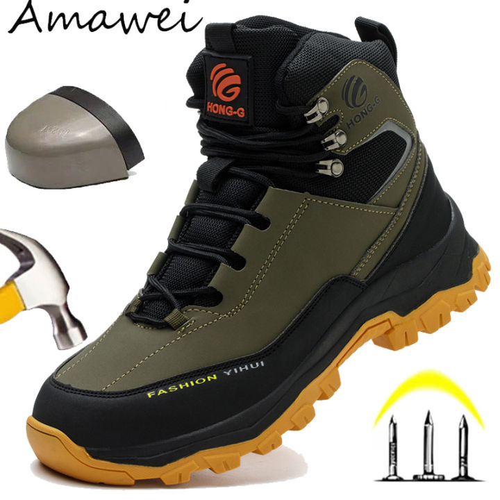 Rotary Buckle Men Work Boots Safety Steel Toe Safety Shoes ...