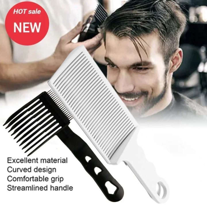 【Ready Stock】2PCS Kit Upgrade Barber Flat Top Hair Cut Combs Men's Arc Design Curved Positioning ...