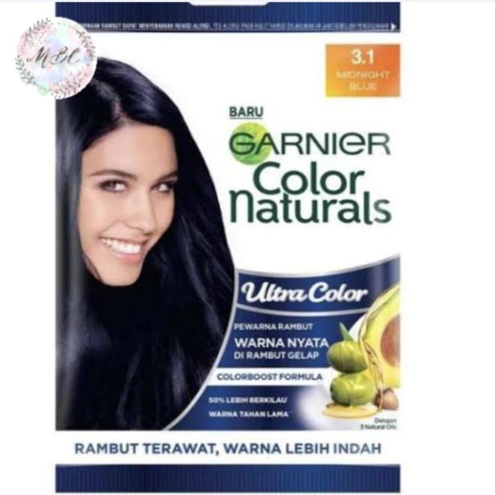 Garnier Color Naturals Ultra Color 3.1 Midnight Blue /Biru Gelap/ Blue ...