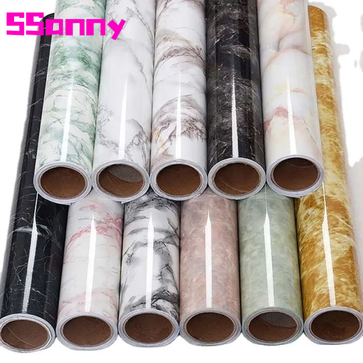 Marble Wallpaper Stickers Kitchen Bathroom Waterproof Oil Resistant ...