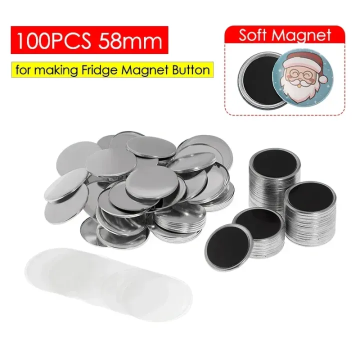 50/100PCS 25-75mm Magnet Refrigerator Badge Pin Button Maker Parts DIY ...