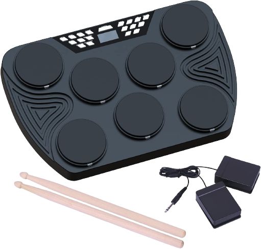 Konix Portable 7-Pad Electronic Drum Kit, Bluetooth Midi and ...