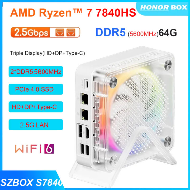 SZBOX AMD Ryzen 7 7840HS Light MINI PC Windows 11 Pro 8Cores DDR5 ...
