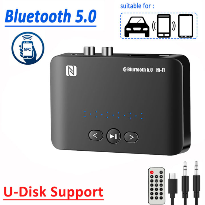 T10 Bluetooth 5.0 NFC Receiver 3.5mm AUX Interface Adapter Old Speaker ...