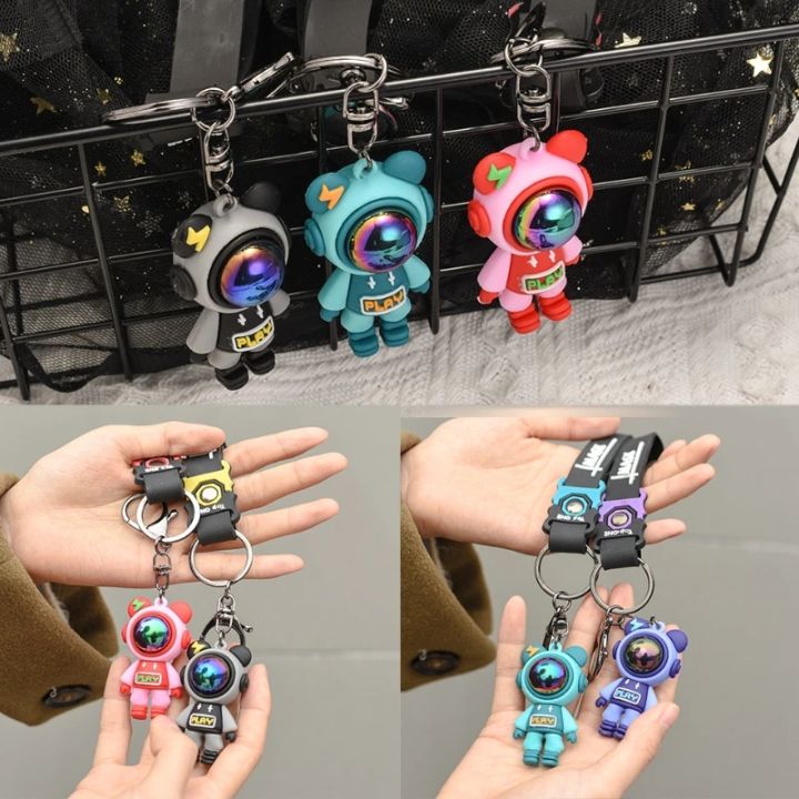 TikTok 🔥Cute Bear Keychain Cartoon Astronaut Lightning Bear Rabbit ...