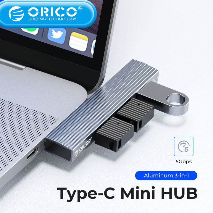 ORICO Aluminum Mini Type C USB HUB 3.0 Adapter High Speed Splitter 3 ...