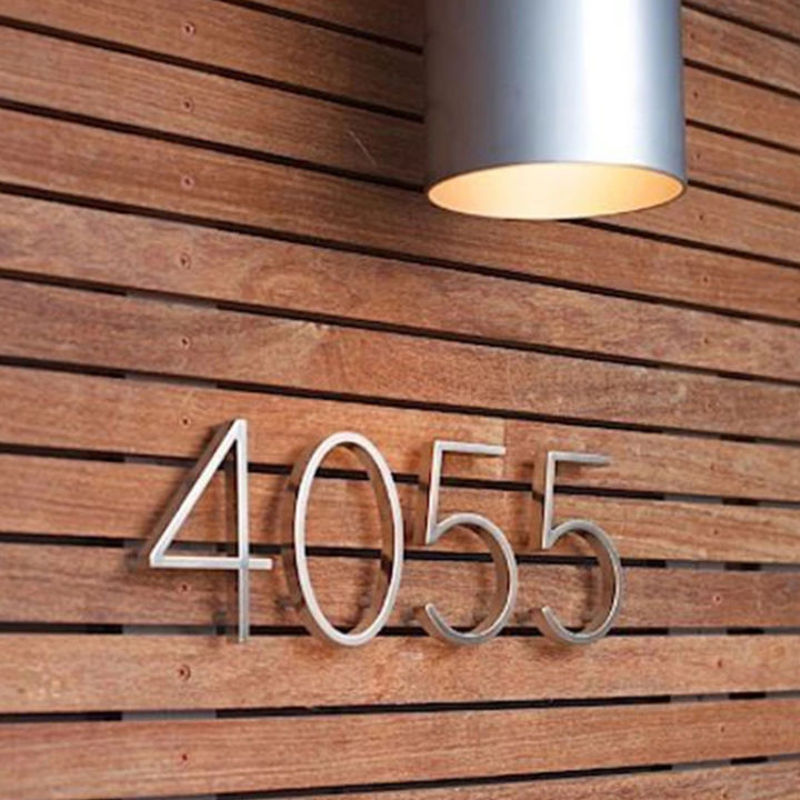 12cm Silver House Number Sign #0-9 Alphabet Letters 5 inch. Dash Slash ...