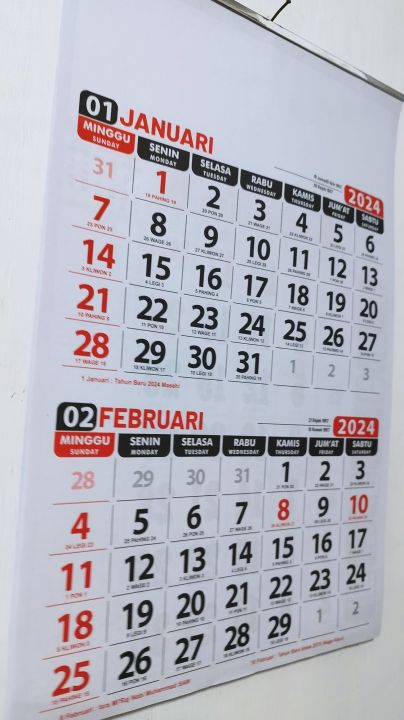 MURAH KALENDER KERJA DWIBULAN TAHUN 2024 ( KERTAS DAUR ULANG ) | Lazada ...