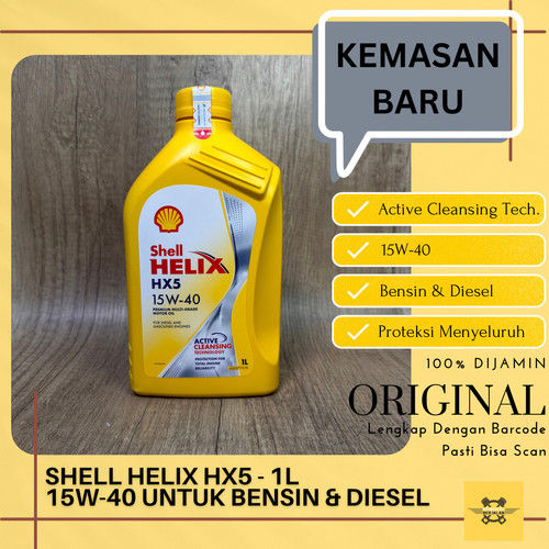 oli Shell helix HX5 1L kemasan terbaru | Lazada Indonesia