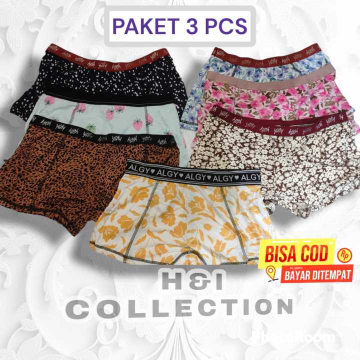CD Boxer wanita celana dalam segi empat cewek ukuran ML XL XXL XXXL ...