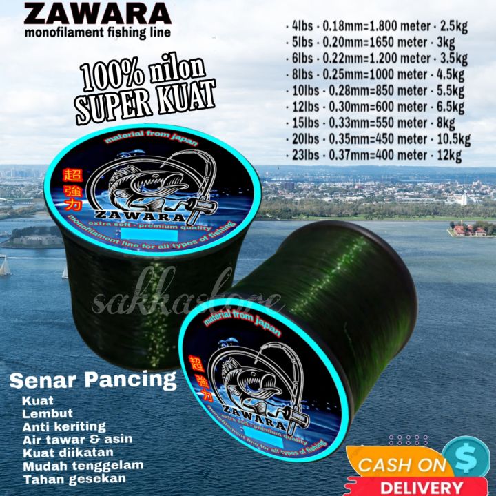 SENAR PANCING SUPER KUAT 15 KG ANTI KERITING 1.800 METER HIJAU LUMUT ...