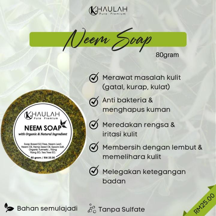 Khaulah Pure Premium, Neem Soap, 80g | Lazada