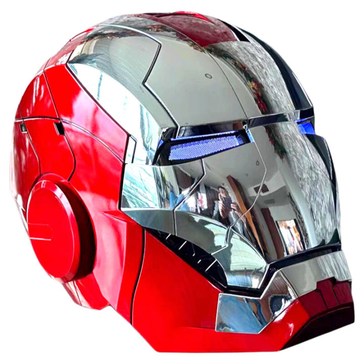 《313》Voice-Controlled Transformable Jarvis Iron Man Helmet Auto Opening ...