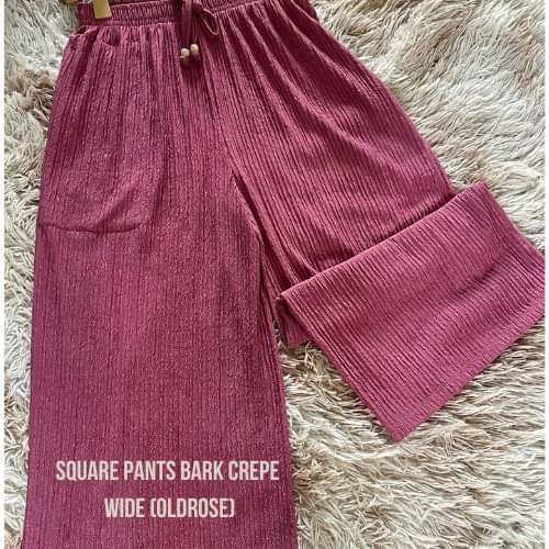 SQUARE PANTS WIDE BARK CREPE FABRIC | Lazada PH