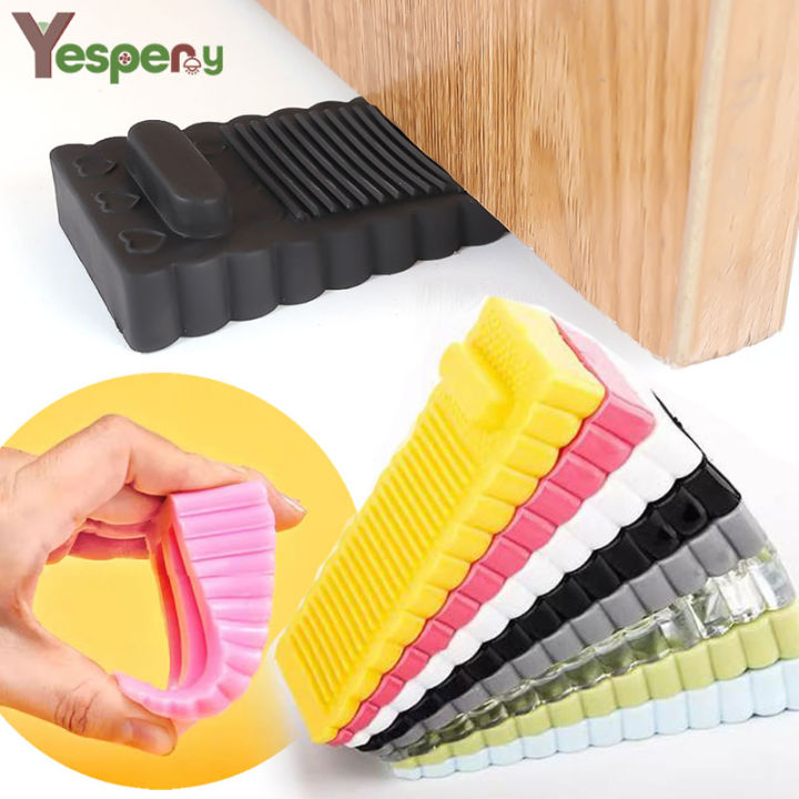 YESPERY Silicone Door Stopper Reusable Shock Absorbent Block Wedge ...